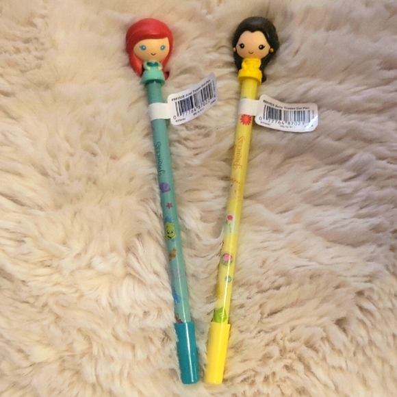 Disney | Office | Disney Princess Topper Gel Pens Ariel And Belle ...